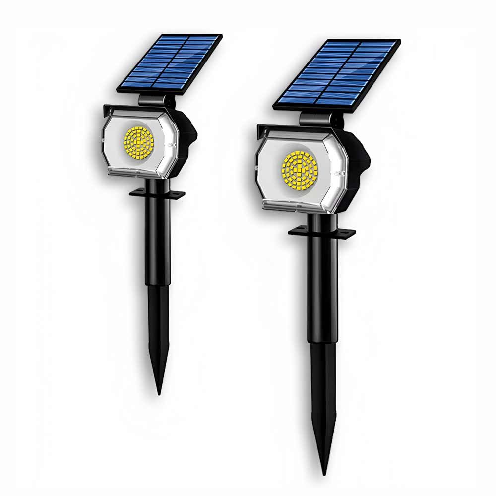 52-LED Solar Garden Spotlights | Twin Pack | PowerBee UK