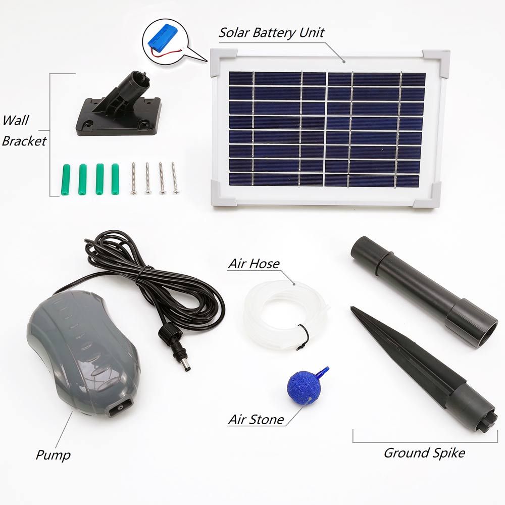 Solar Oxygenator Air Pump with Battery Backup