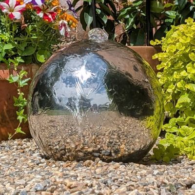 Sphere Water Features | Stainless Steel Outdoor Fountains by PowerBee