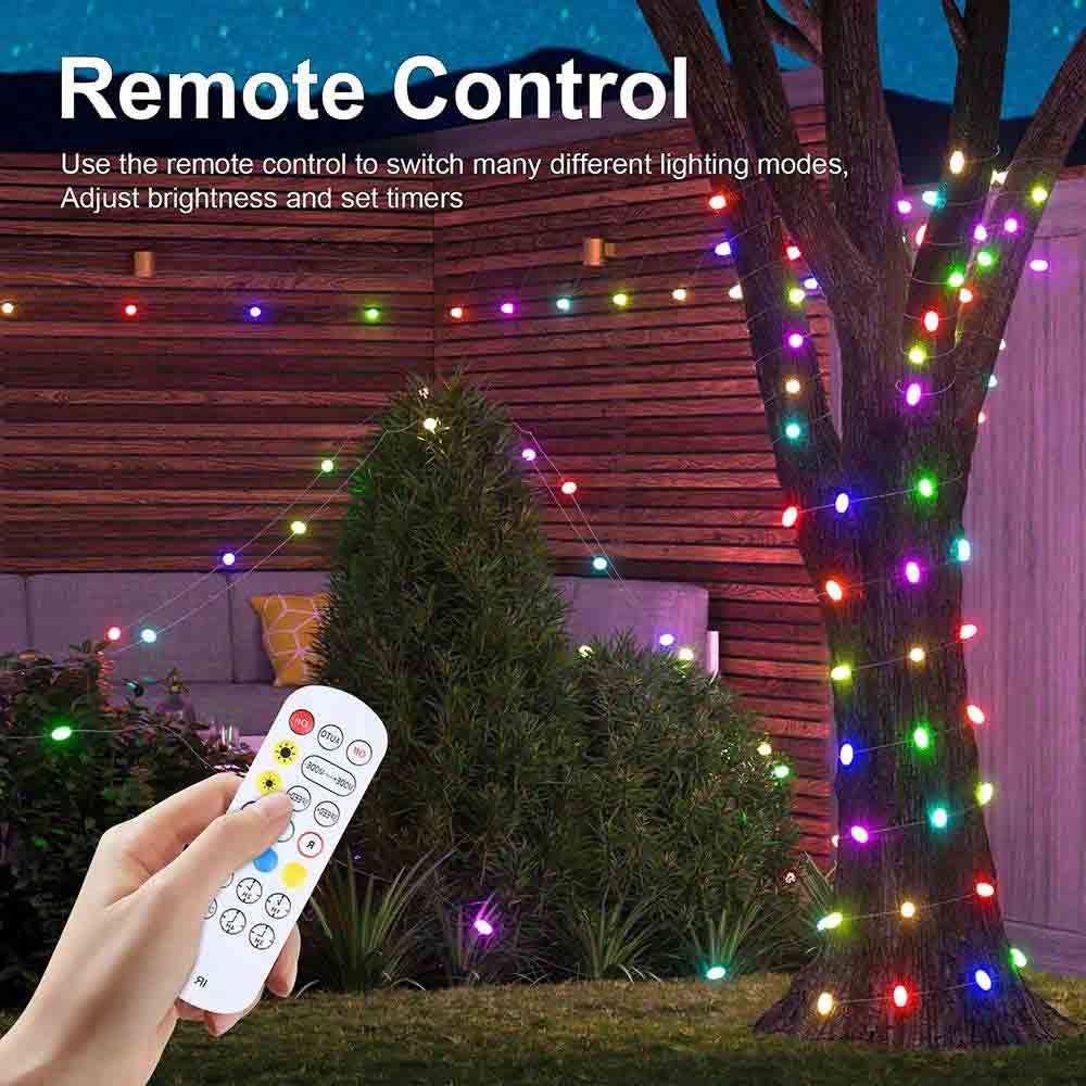 Ellipse Solar String Lights – 8 Modes, Hybrid Power, IP68 Waterproof