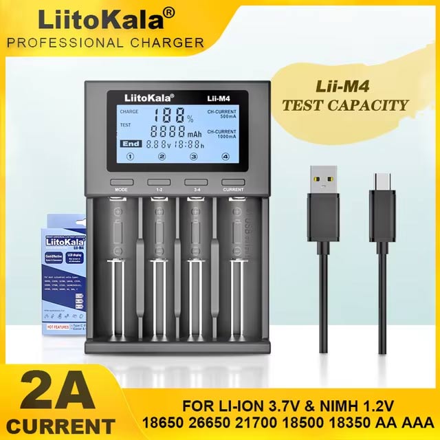 LiitoKala Lii-M4 Lithium Battery Charger