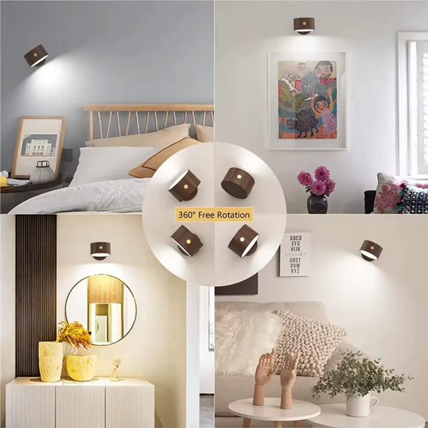 Real Wood Rechargeable Spotlight – 360° Magnetic Mount | PowerBee