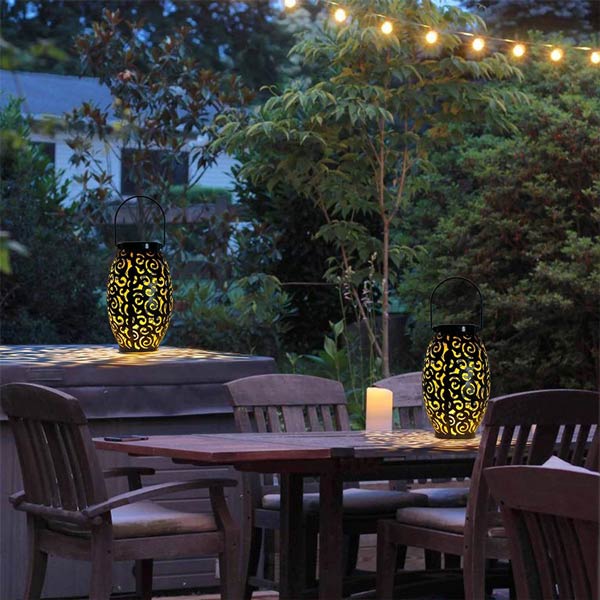 Filigree Copper-Effect Solar Lantern – Decorative Outdoor Light | PowerBee