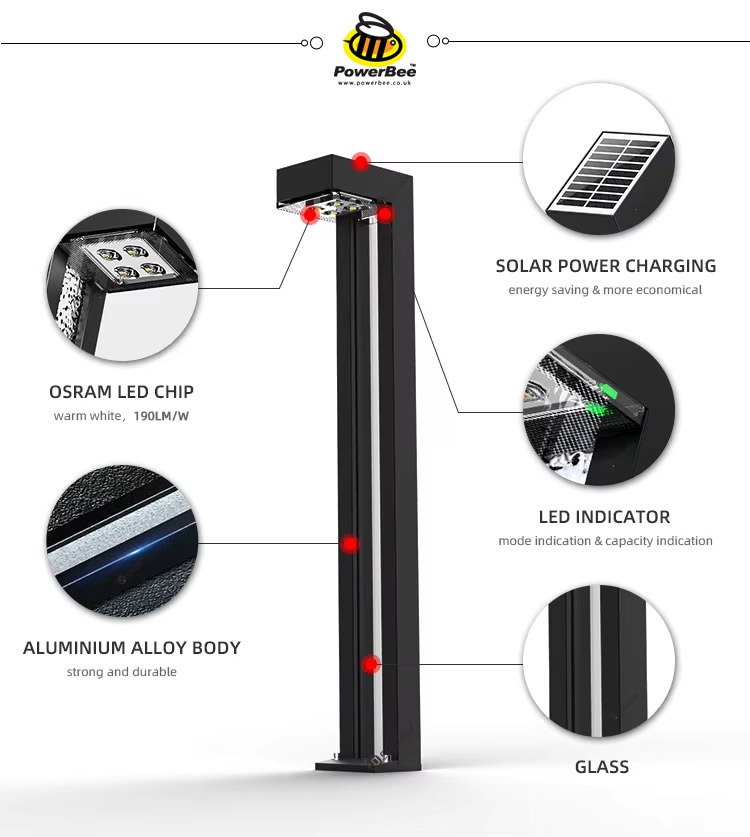 Modern ALS Pathway Bollard – Glass-Lens Solar | PowerBee