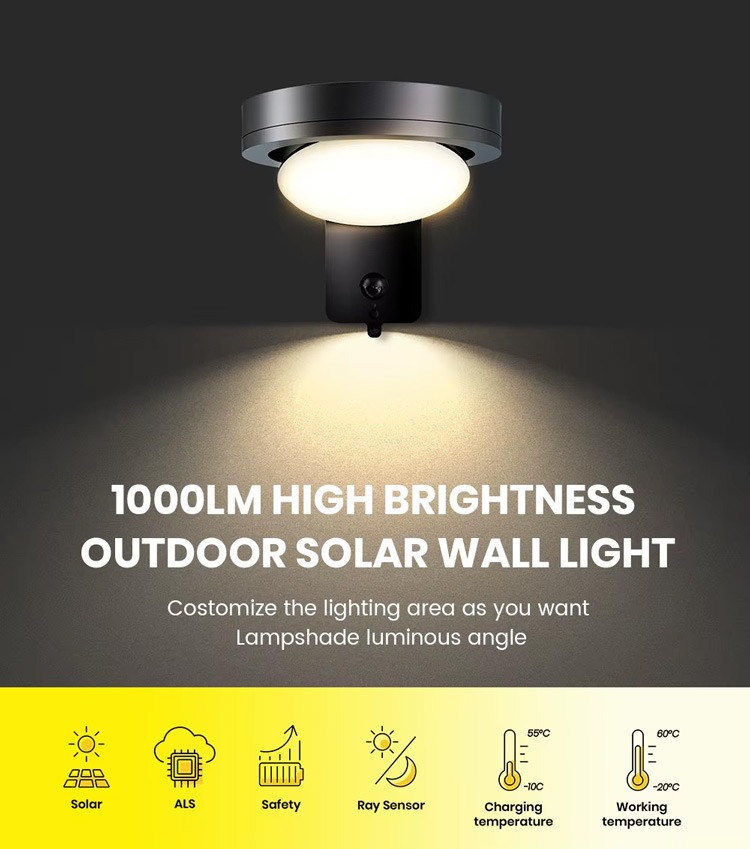 Ascot 1000 Lumen Adjustable Solar Wall Light | PowerBee