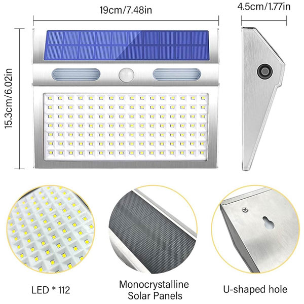 Albion 500 Lumen Solar Wall Light – Aluminium | PowerBee