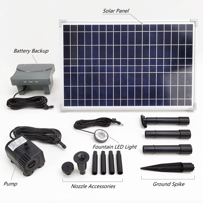 Solar Powered Fountain Unit Teamson Home 28.74 In H Resin Water Solar