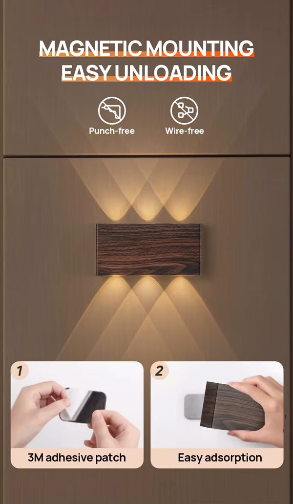 Rechargeable Magnetic LED Wall Light – Dimmable