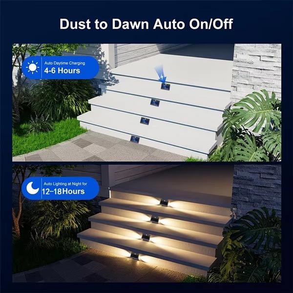 Smart Motion-Activated Solar Step Lights IP67 Waterproof 2 Pack | PowerBee