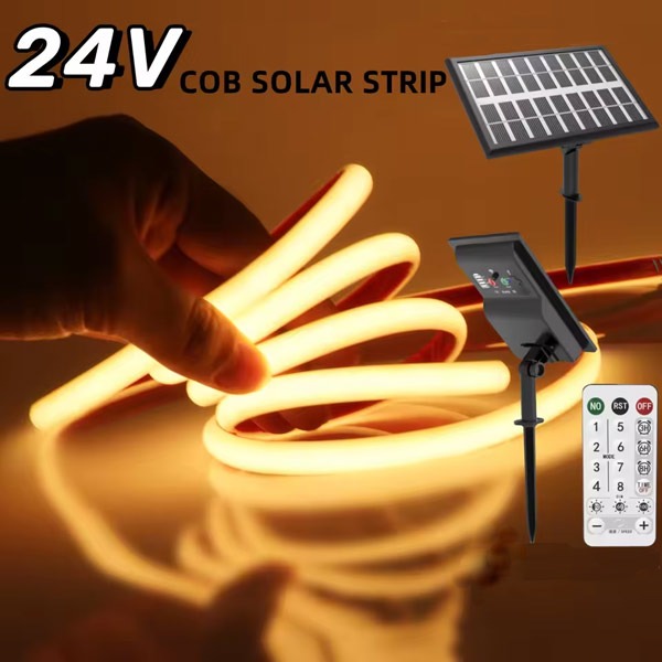 Bright COB LED Strip – Solar + USB Hybrid Charging, IP68 Waterproof -5m ...
